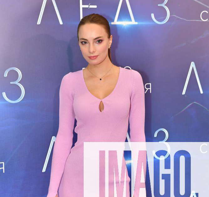 Moscow. Actress Maria Lisovaya at the premiere of the film Ice 3 in the ...