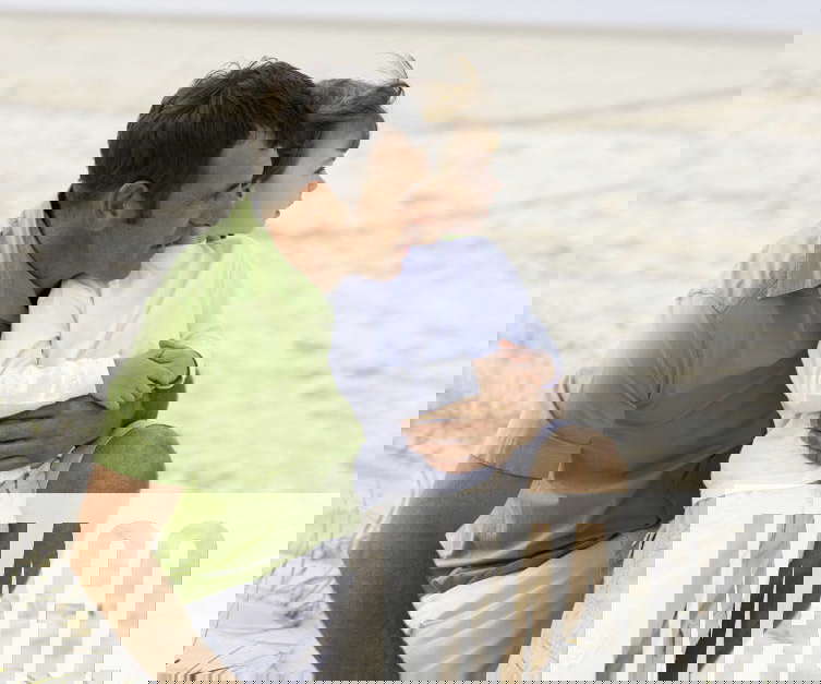 Father and young son Gold Coast Queensland Australia