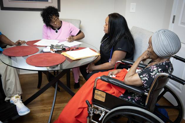 Lawrenceville, Georgia, USA: Joy Bronner discusses a daily in-home ...