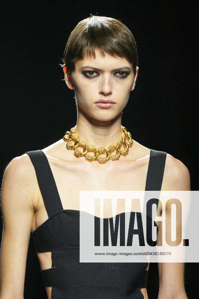 MFW - Tom Ford Runway A model walks the runway at the Tom Ford fashion ...