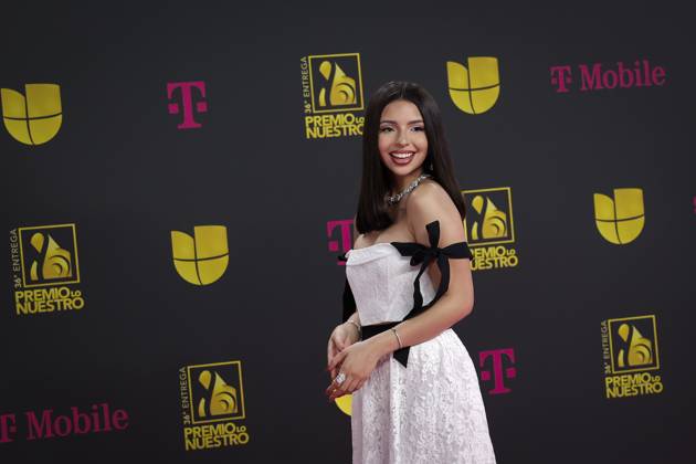 Mexican-born American singer Angela Aguila poses on the carpet upon her ...