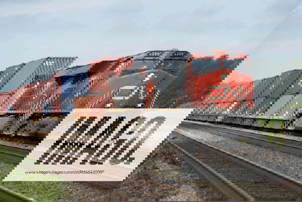 A CN container train eastbound through Matsqui, BC