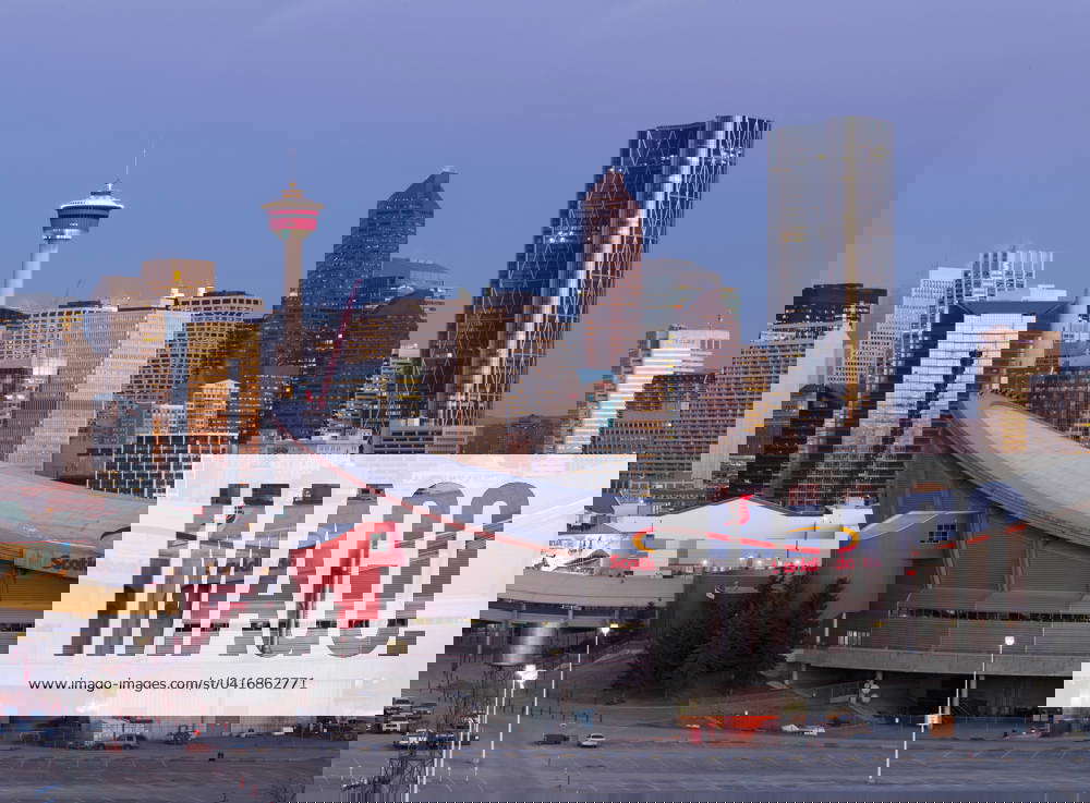 New skyline featuring the new Bow Building, Calgary, Alberta, Canada