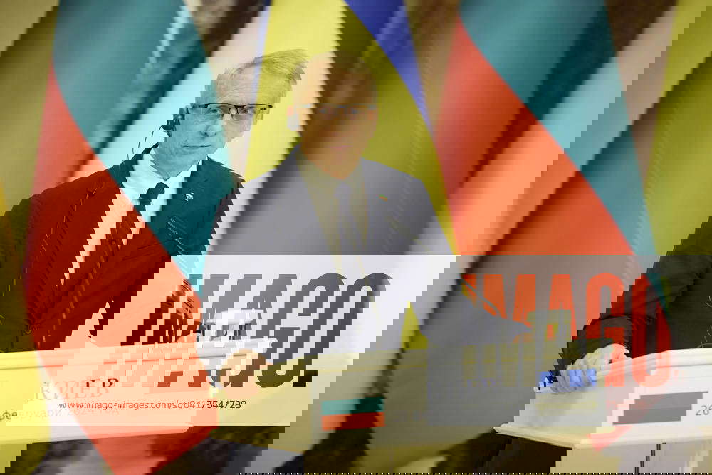 Kiev, Ukraine: Bulgaria Prime Minister Nikolai Denkov listens to a ...