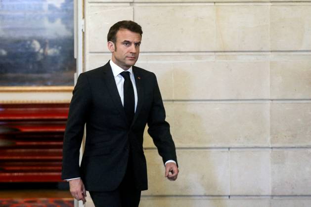 Macron Says Sending Troops To Ukraine Cannot Be Ruled Out Paris President Emmanuel Macron Holds A