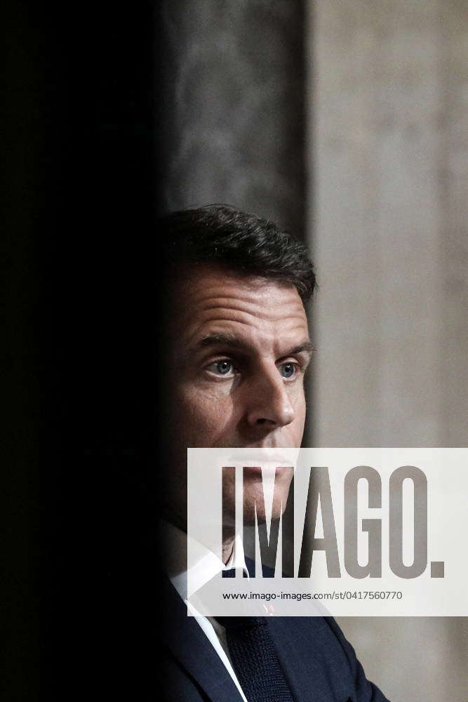 Macron Says Sending Troops To Ukraine Cannot Be Ruled Out Paris President Emmanuel Macron Holds A