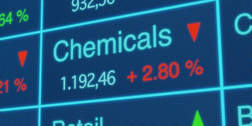 Chemicals sector index, stock exchange. Chemicals index. Stock market ...