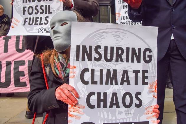 Extinction Rebellion fossil fuel insurance protest Day 3, London, UK ...