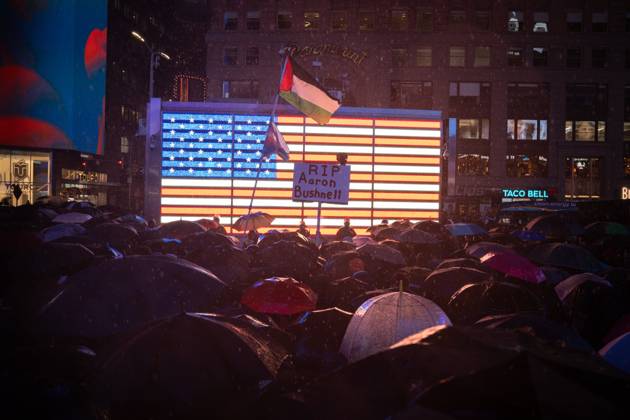 Vigil for U.S. Airman Aaron Bushnell in New York - 27 Feb 2024 A ...