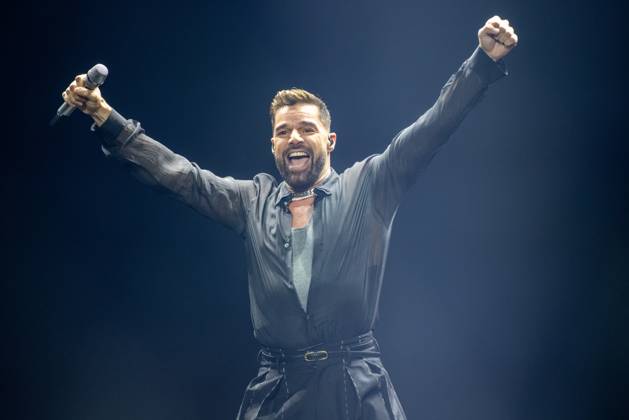 Latino singer and songwriting artist, Ricky Martin, performs on stage ...