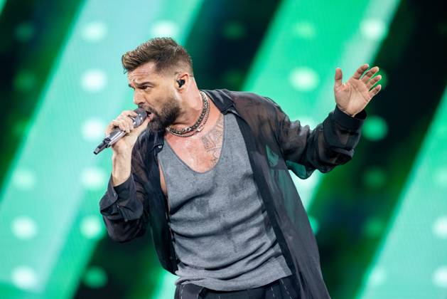 Latino singer and songwriting artist, Ricky Martin, performs on stage ...