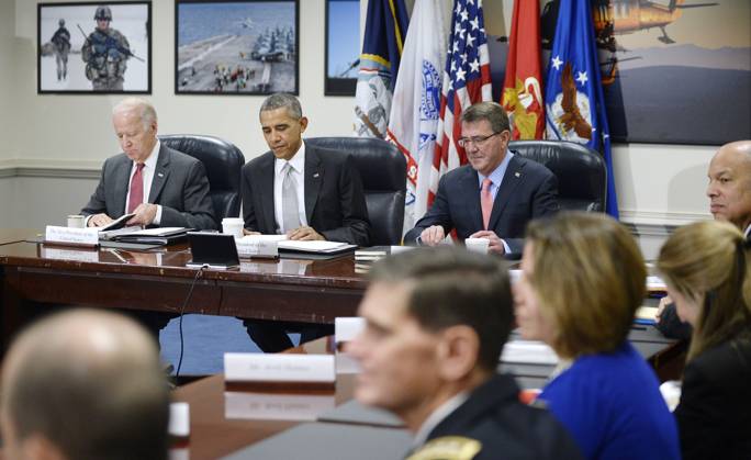 Barack Obama Attends NSC Meeting on the counter-ISIL Campaign United ...