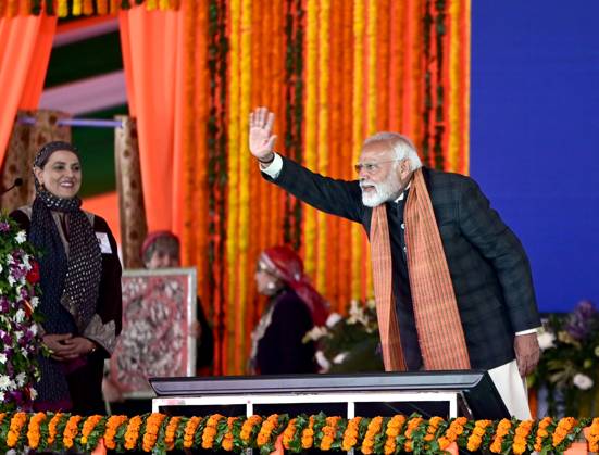 Srinagar India March 7 Prime Minister Narendra Modi Distributes An