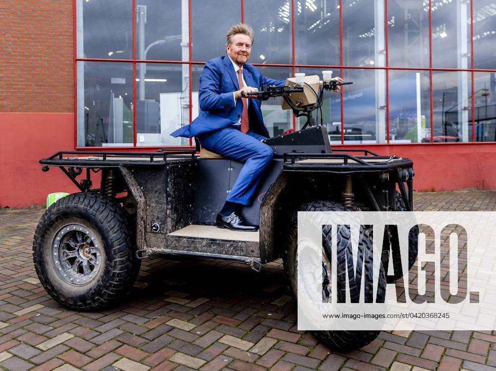 ROTTERDAM - King Willem-Alexander rides a quad during a working visit ...