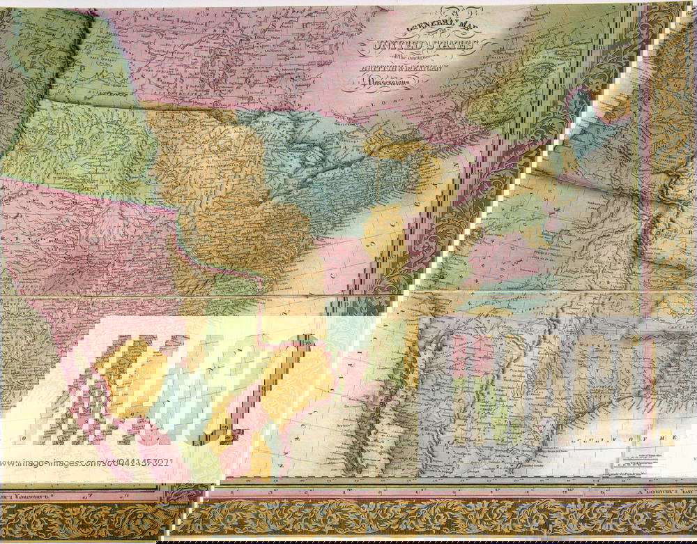 MAP: UNITED STATES, 1849. A General Map of the United States with the ...