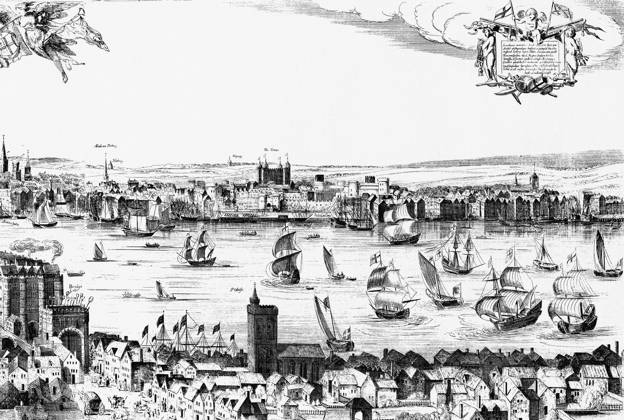 VISSCHER: LONDON, 1616. Detail from Claes Jansz Visscher s 1616 view of ...