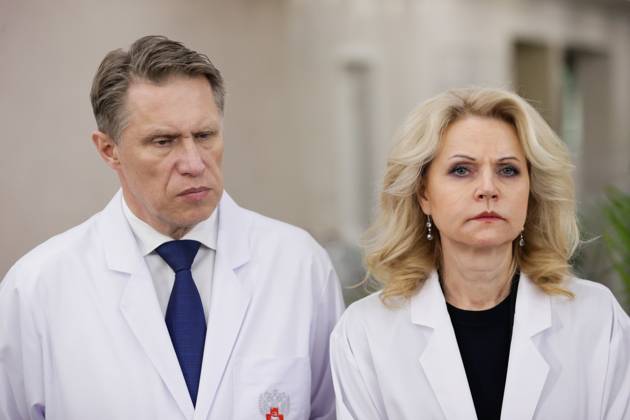 RUSSIA, MOSCOW - : Russia s Health Minister Mikhail Murashko and Russia ...