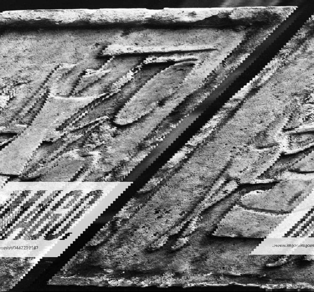 ROMAN RELIEF: MILL. Roman tomb relief depicting a man driving a donkey ...