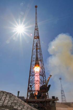 KAZAKHSTAN, BAIKONUR - : The launch of a Soyuz-2.1b carrier rocket ...