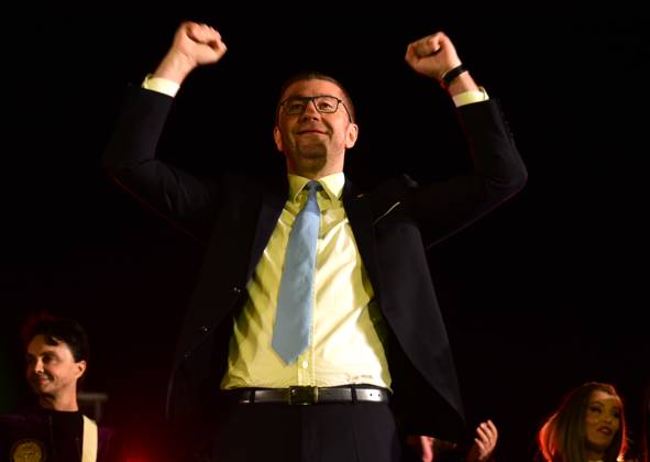 Hristijan Mickovski leader of biggest opositional party VMRO DPMNE ...