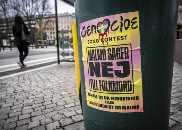 Posters protesting against Israel s participation in the Eurovision ...