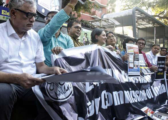 NEW DELHI, INDIA - APRIL 8: TMC leaders Derek O Brien, Dola Sen, Saket Gokhale, Sagarika Ghose