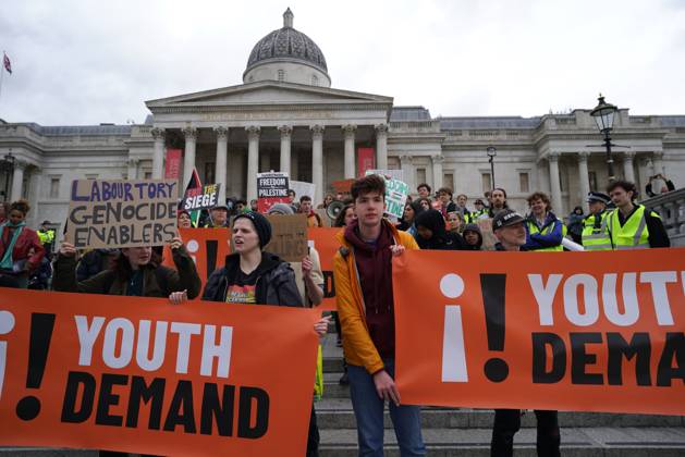 Youth Demand Protest in London Youth Demand, a group formed by members ...