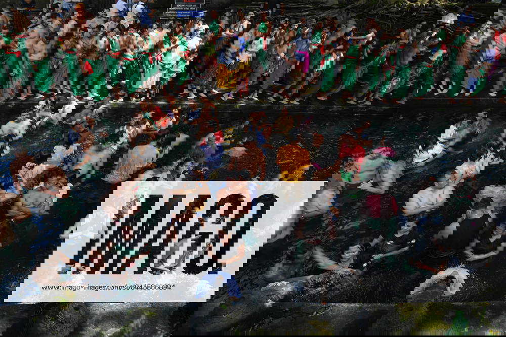 Illustrations of Bali Tirta Empul Holy Water Temple next to Ubud, in ...