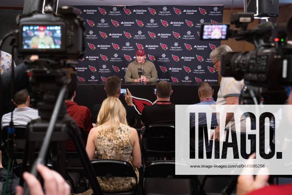 Syndication: Arizona Republic Tight end Trey McBride speaks to the ...