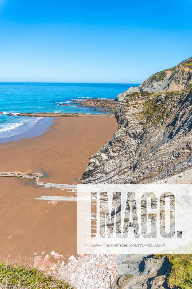 Itzurun Beach without People in The Flysch Basque Coast Geopark in ...