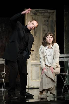 Dirk Ossig and Linda Stockfleth perform in the play The Lonely Way by ...