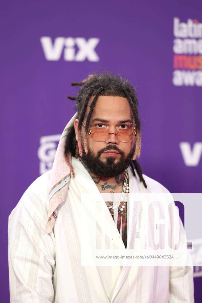 Puerto Rican singer Brray poses on the red carpet at the ninth edition ...