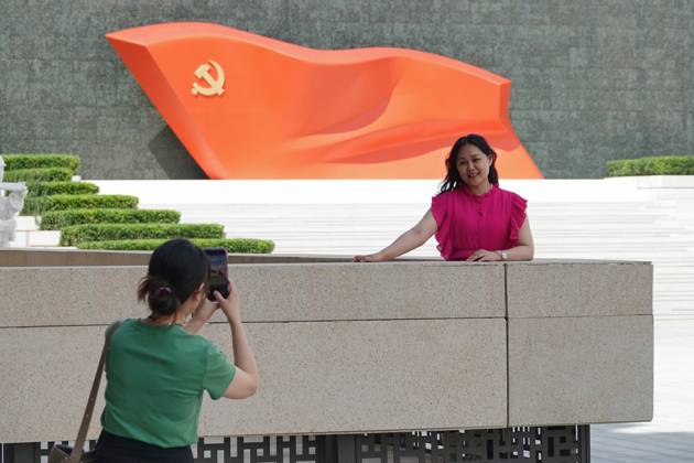 CPC History Exhibition Hall BEIJING, CHINA - MAY 1, 2024 - Visitors ...