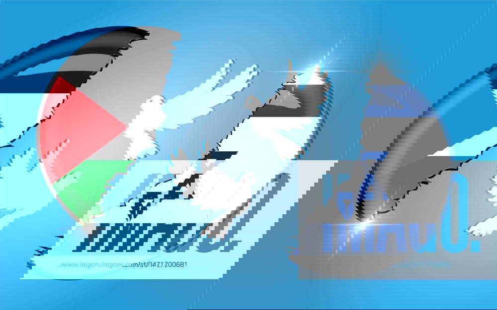 Israel national flag and Palestine official state flag, Cracked 3D ...