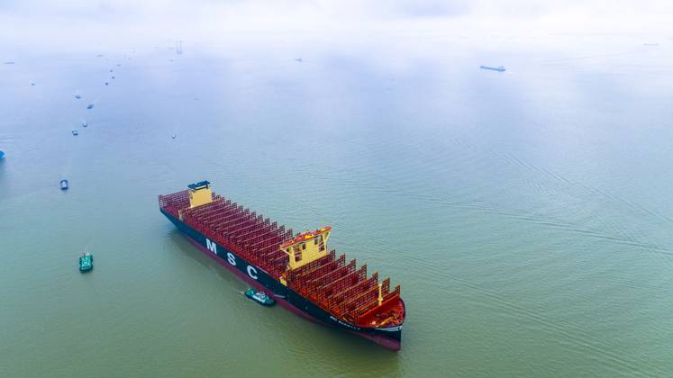 The World Largest Newly Built Container Ship MSC MARIELLA Started Sea ...