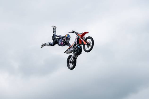 Luc Ackermann in action at an FMX show at the Tuning World Bodensee ...