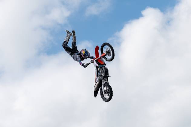 Luc Ackermann in action at an FMX show at the Tuning World Bodensee ...