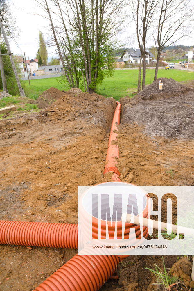 Sewer pipes for Wastewater Plastic pipes piping system, Close-up