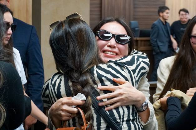KAZAKHSTAN, ASTANA - MAY 13, 2024: The victim s friends attend a ...
