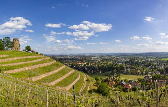 Vineyards in Radebeul Weingut am Goldenen Wagen The Spitzhaus is a ...