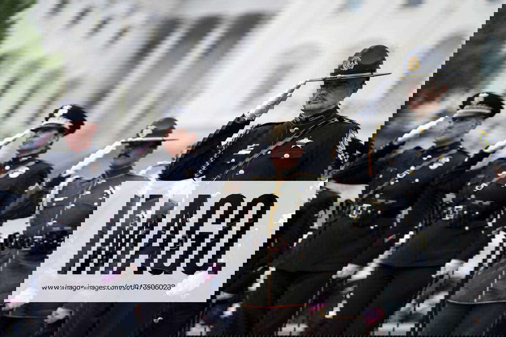 Members of law enforcement salute during the National Peace Officers ...