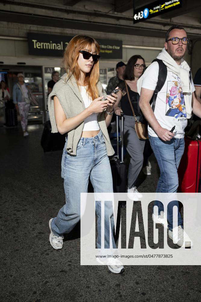 Influencer Martina Strazzer arrives at Nice airport during the 77th ...