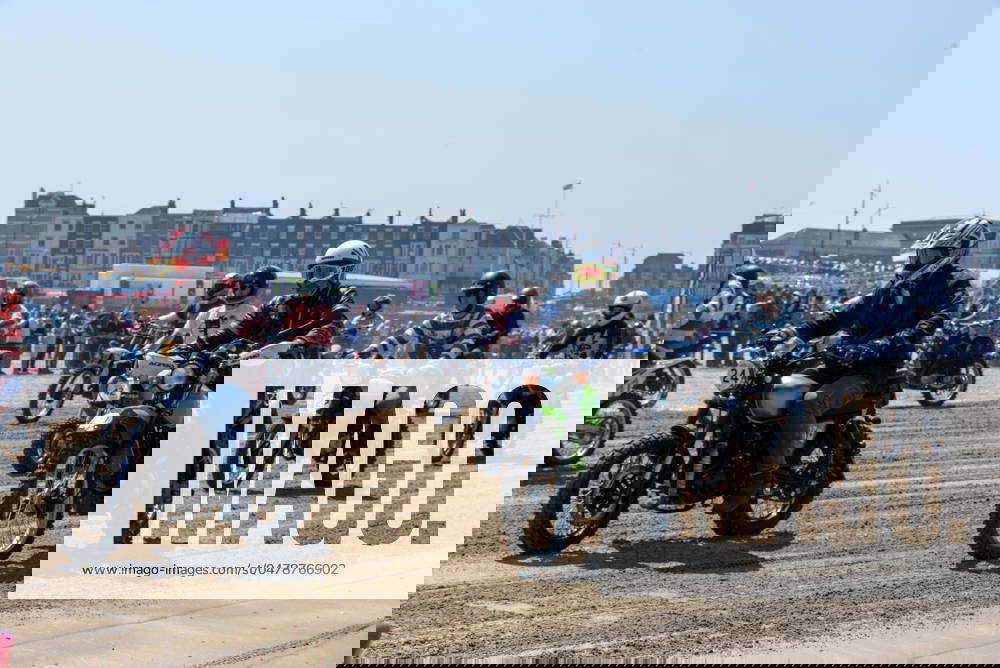 Margate, United Kingdom: Racers ride on the Margate beach before the ...