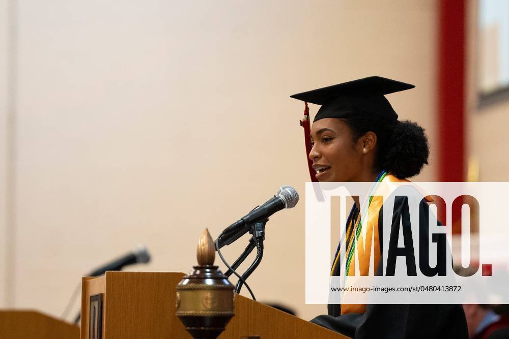 Syndication: The Record May 23, 2024; Paterson, NJ, USA; Ady Helena gives the valedictory address