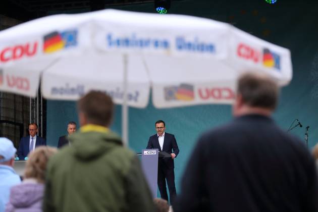 Jan Redmann CDU state chairman and top candidate during a CDU campaign ...