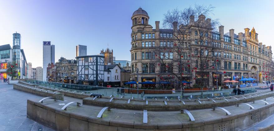 View of Exchange Square, Manchester, Lancashire, England, United ...