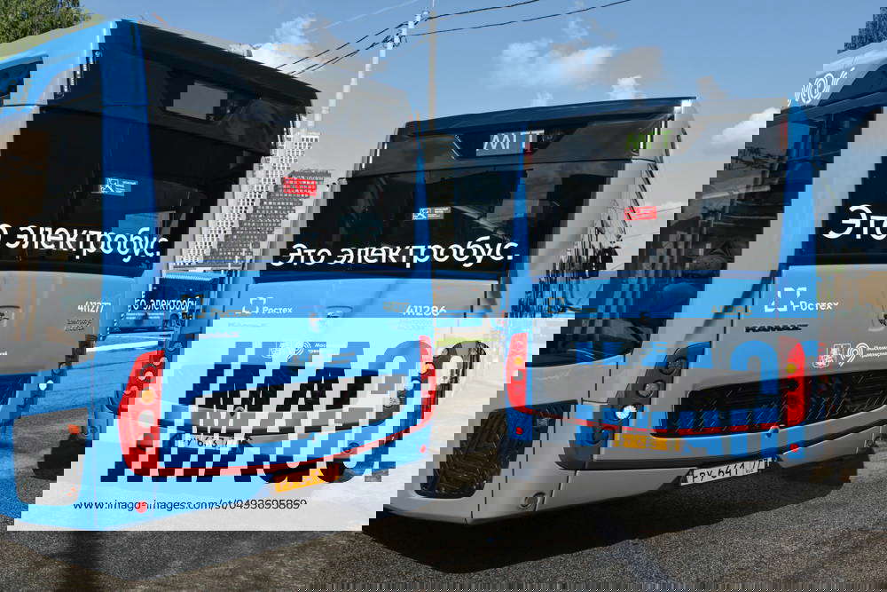 RUSSIA, MOSCOW - : KamAZ-6282 electric buses feature a new design ...