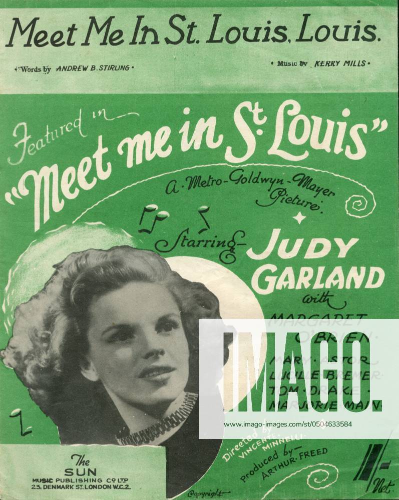Judy Garland Sheet Music Cover Meet Me in St. Louis Judy Garland Sheet ...