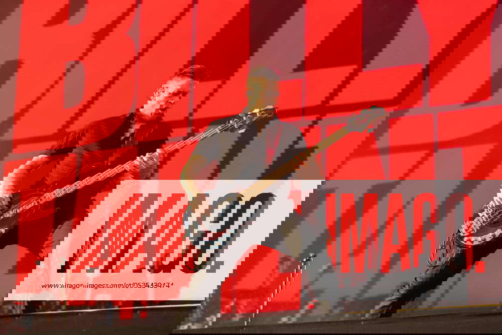 Jonathan Gallant bass during the performance of the Canadian punk rock ...