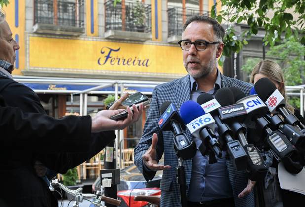 Montreal, Pq, Canada: City official Luc Rabouin speaks to reporters ...